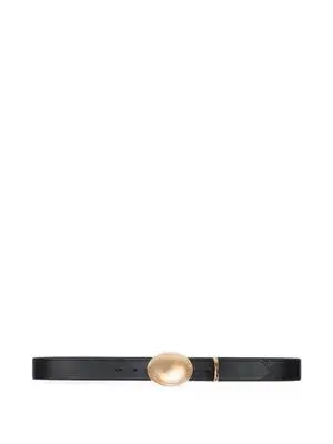 Maje Leather Belt With Oval Buckle