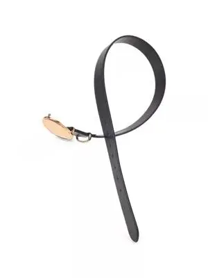 Maje Leather Belt With Oval Buckle