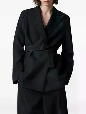 Paul Smith Belted Jacket With Contrast Top Stitching