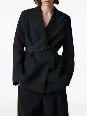 Paul Smith Belted Jacket With Contrast Top Stitching