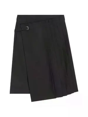 Dries Van Noten Pleated Wool Kilt - Black