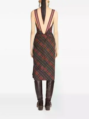 Dries Van Noten Draped Gingham Dress