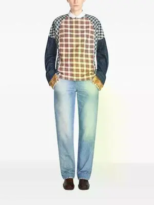 Dries Van Noten Contrast Cotton Flannel Top
