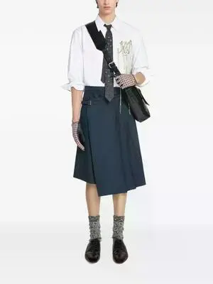 Dries Van Noten Pleated Wool Kilt