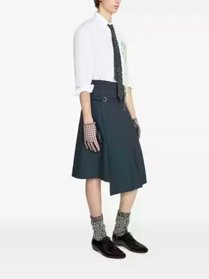 Dries Van Noten Pleated Wool Kilt