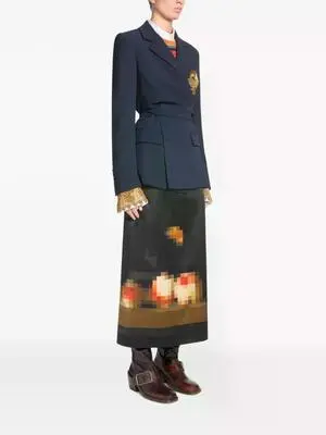 Dries Van Noten Embroidered Crepe Blazer - Blue