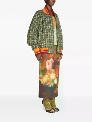 Dries Van Noten Oversized Checked Seersucker Bomber Jacket