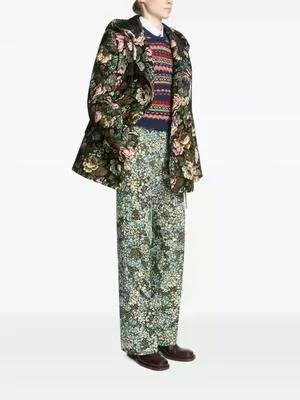 Dries Van Noten Hooded Floral Peacoat