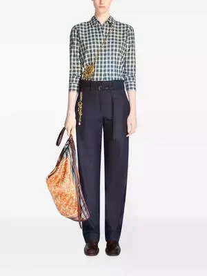 Dries Van Noten Belted Wool Trousers