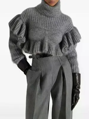 Elisabetta Franchi Knit Pullover With Ruffles