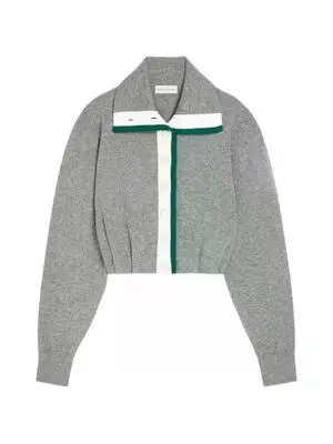 Dries Van Noten Cropped Cashmere Cardigan - Grey