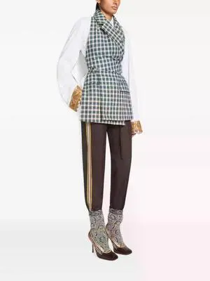 Dries Van Noten Backless Cotton Flannel Top
