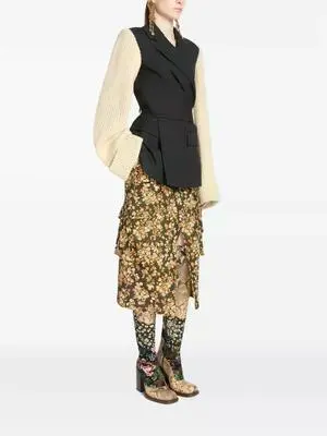 Dries Van Noten Knitted-sleeves Wool Blazer