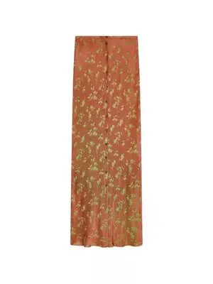 Dries Van Noten Floral Double-dye Jacquard Skirt