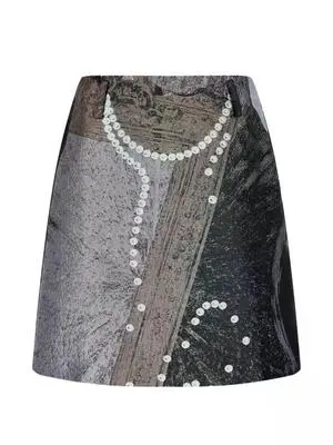 JNBY Jacquard-print A-line Mini Skirt - Black