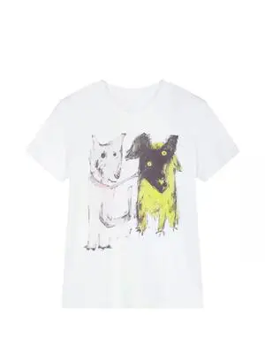 JNBY Cat Dog-print Cotton T-shirt - White
