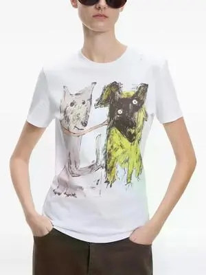 JNBY Cat Dog-print Cotton T-shirt