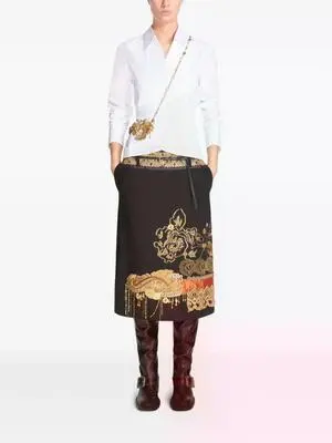 Dries Van Noten Embroidered Pencil Skirt