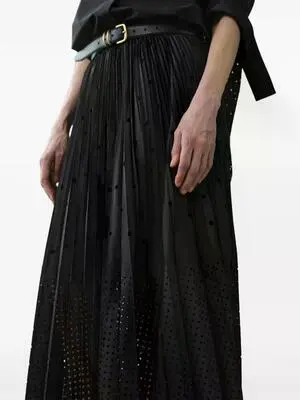 LESS Laser-cut Pleated Midi Skirt