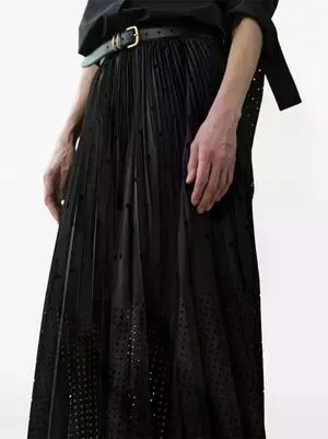 LESS Laser-cut Pleated Midi Skirt