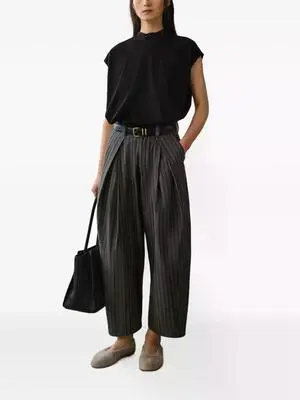 LESS Stripe-print Pleated Trousers