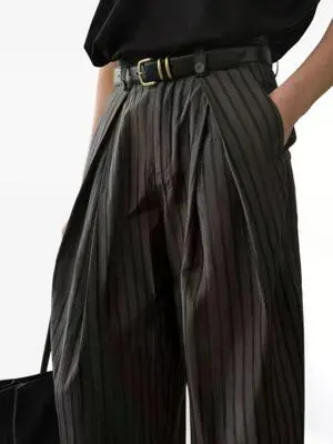 LESS Stripe-print Pleated Trousers