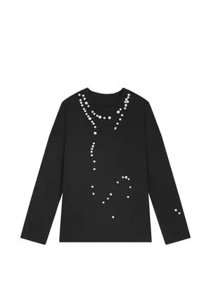 JNBY Pearl-embellished Long-sleeved T-shirt - Black