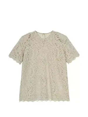 JNBY Short-sleeved Lace T-shirt - Neutrals