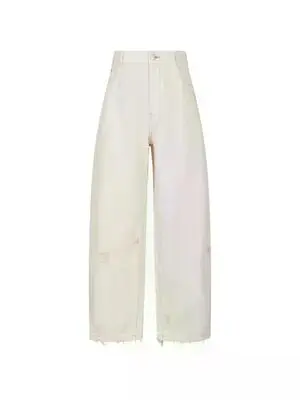 CROQUIS Distressed Curved-leg Trousers