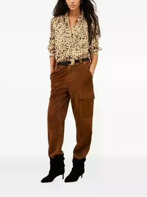 Ba&sh Pleated Animal-print Shirt
