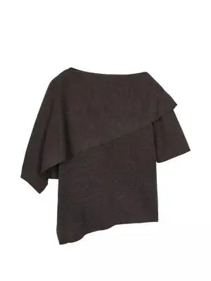 JNBY Asymmetric-neck Short-sleeved Sweater
