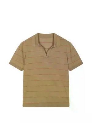 JNBY Striped Polo-collar T-shirt - Green