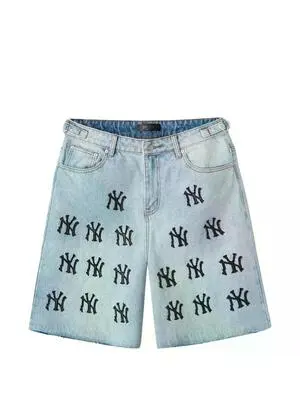 HAPPY MEMORIES DON'T DIE Ny Yankees Embroidered Denim Shorts