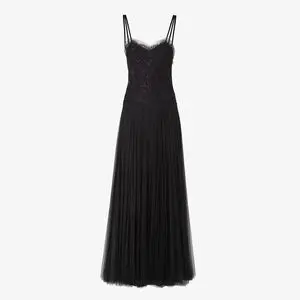 Fendi Long Lace And Tulle Dress