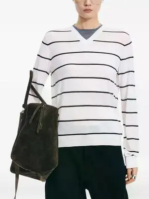 JNBY V-neck Striped Sweater