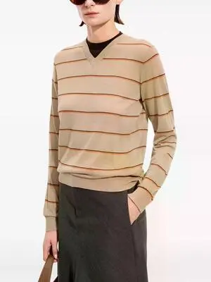 JNBY V-neck Striped Sweater