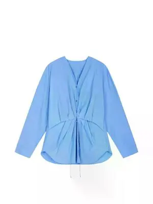 JNBY Drawstring-waist Draped Shirt - Blue