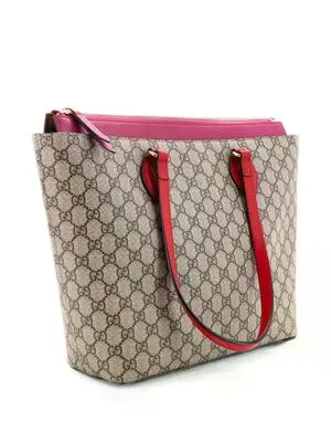Gucci Linea A Zip Gg Coated Canvas And Leather Medium Tote Bag