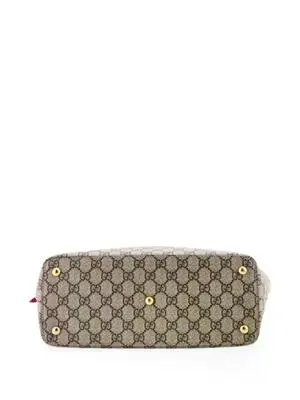 Gucci Linea A Zip Gg Coated Canvas And Leather Medium Tote Bag