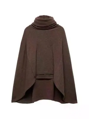 7 For All Mankind High-neck Shawl-sleeve Sweater - Brown