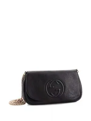 Gucci Soho Chain Leather Bag - Black