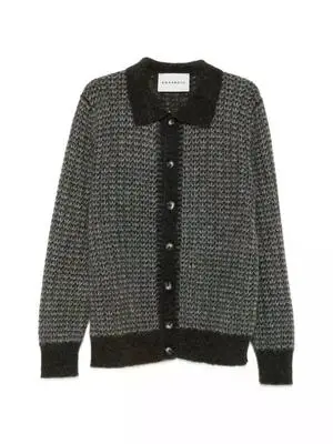 AMARANTO Patterned Knit Cardigan - Brown