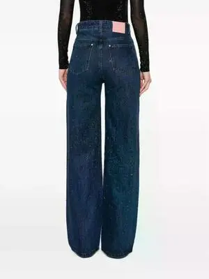 TWENTY FOURHAITCH Crystal-embellished Wide-leg Jeans