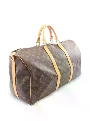 LOUIS VUITTON Keepall Bandoulière Monogram Boston Bag - Brown