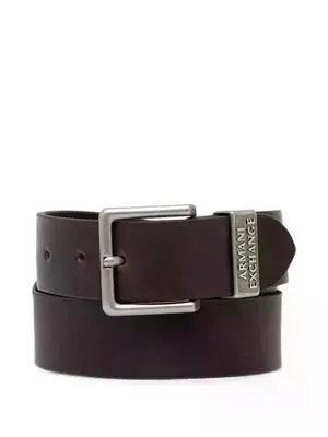 Armani Exchange Logo-engraved Buckle Belt - Brown