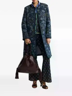 Etro Bouclé Jacquard Coat - Blue