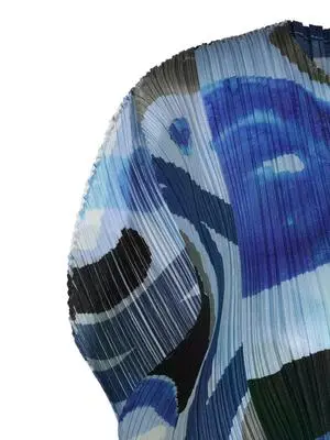 Issey Miyake Roll Abstract-print Pleated Blouse