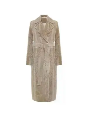 BIGARDINI Estelle Belted Shearling Coat