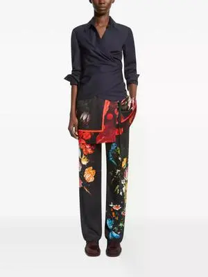 Dries Van Noten Fitted Cotton Wrap Shirt