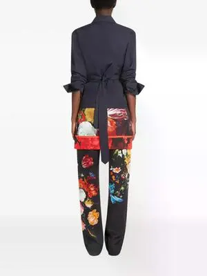 Dries Van Noten Fitted Cotton Wrap Shirt